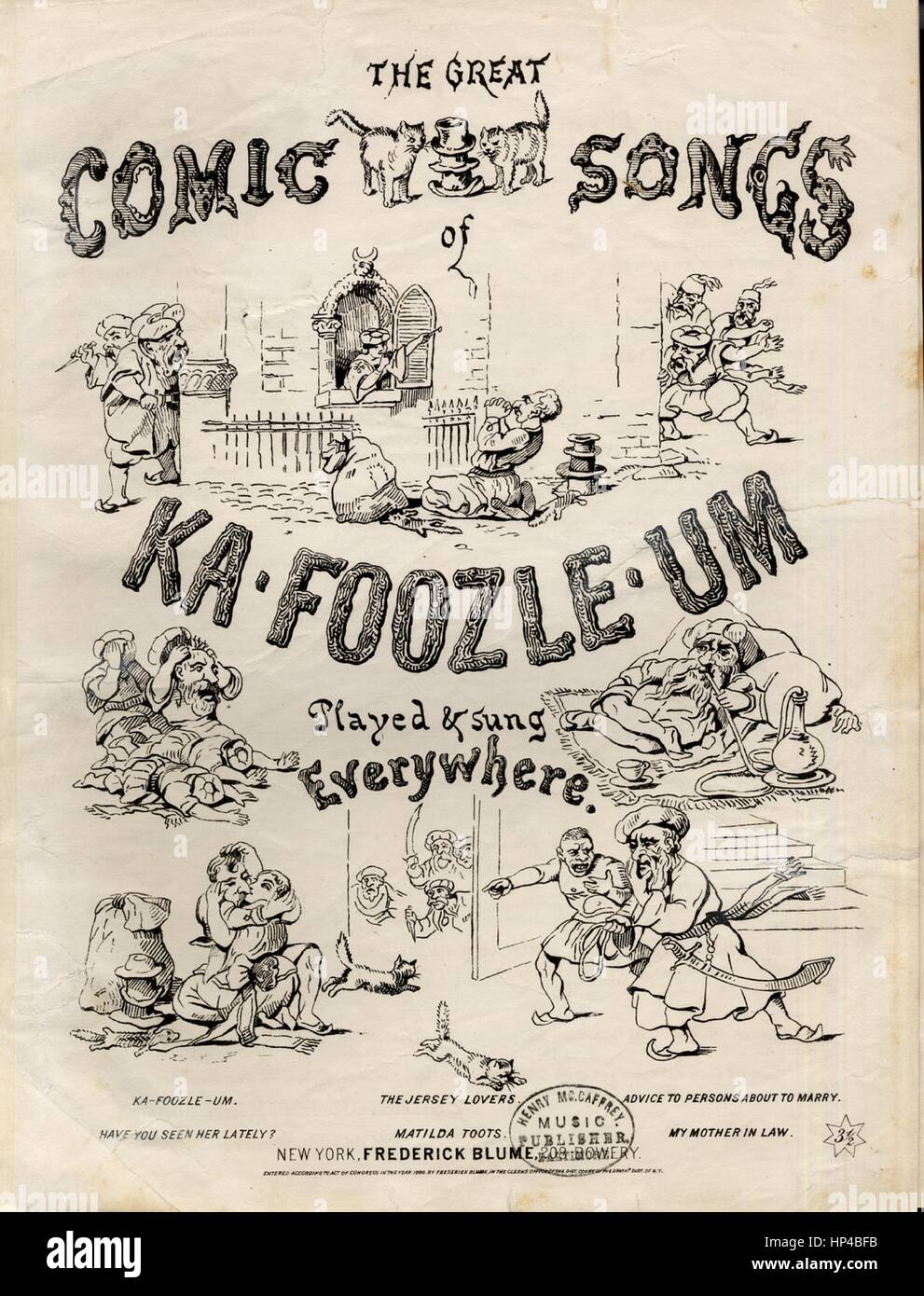Sheet music cover image of the song 'The Great Comic Songs of Ka-Foozle ...