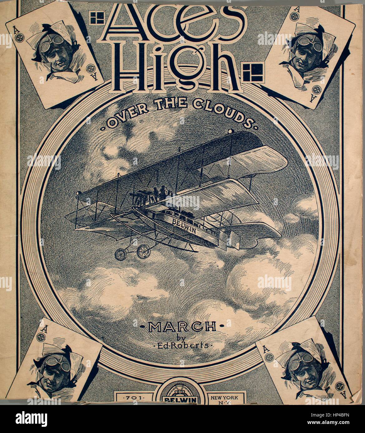 Sheet music cover image of the song 'Aces High (Over The Clouds) March ...