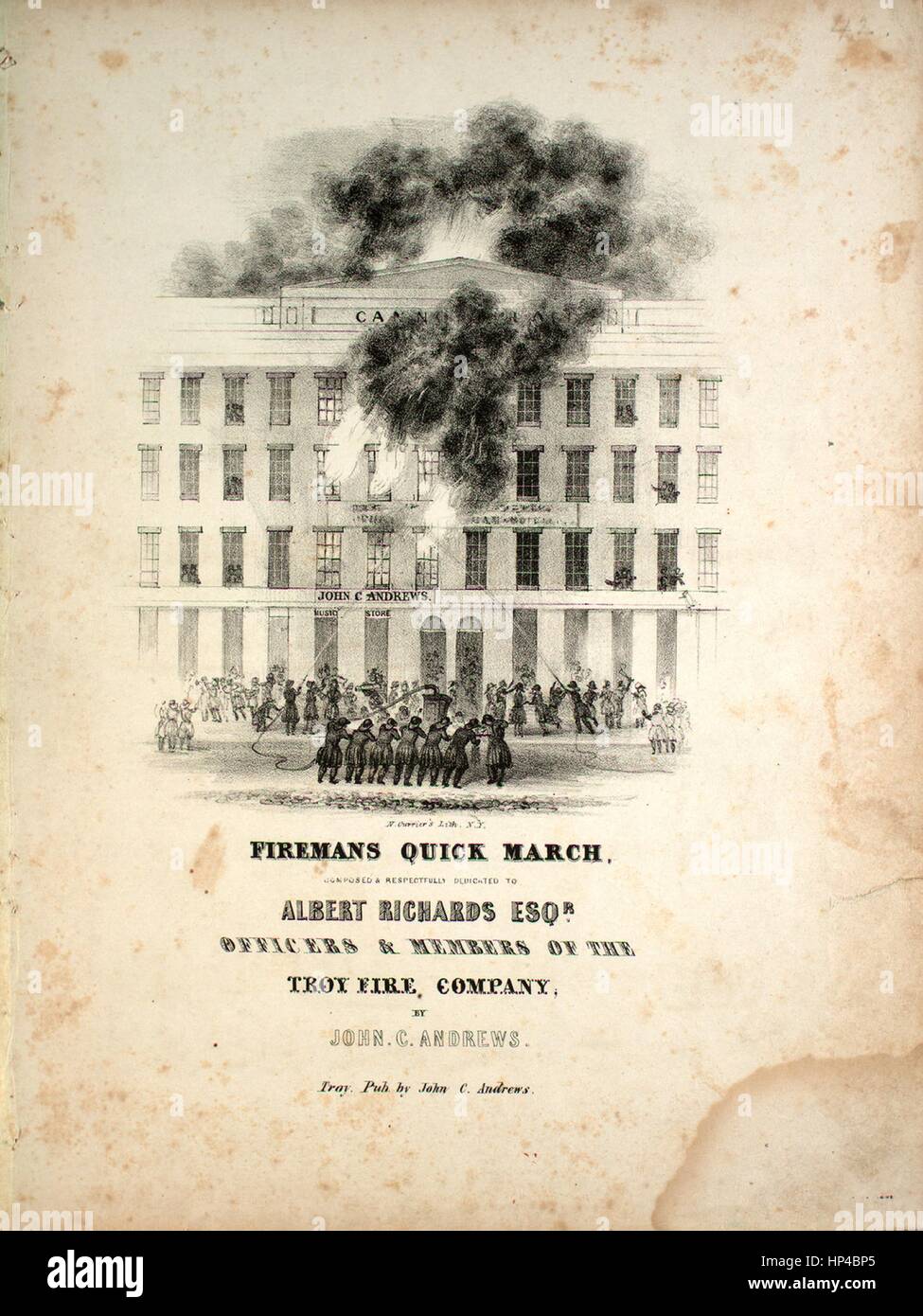 Sheet music cover image of the song 'Fireman's Quick March', with ...