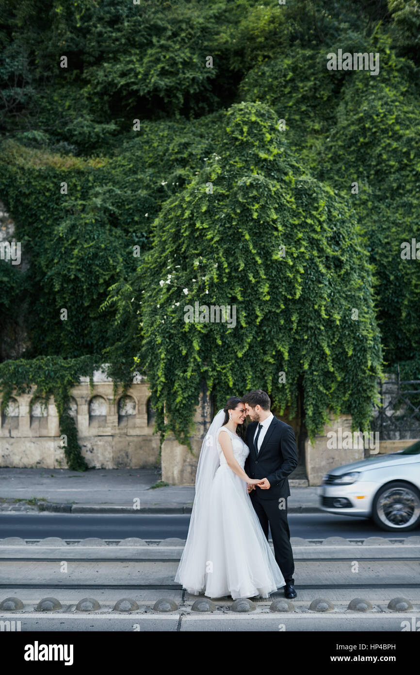 Beautiful wedding photo in Budapest Stock Photo - Alamy