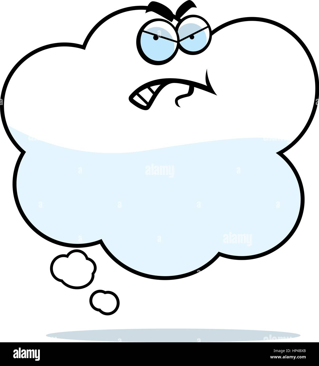 A cartoon thought balloon with an angry expression Stock Vector Image ...