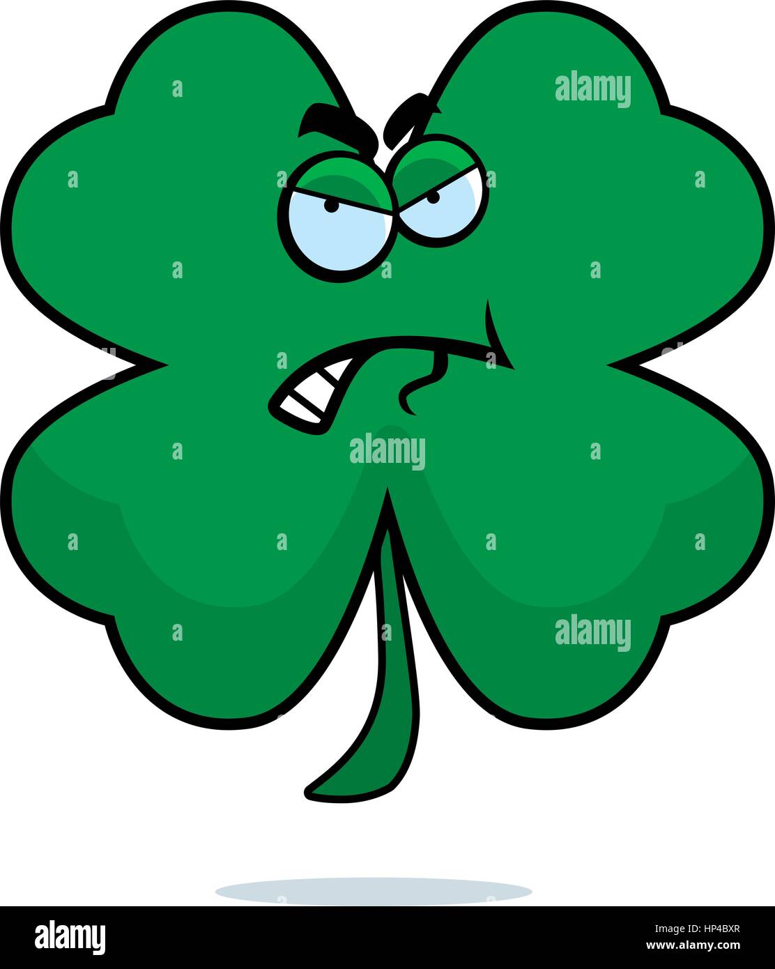 A cartoon four leaf clover looking angry Stock Vector Image & Art - Alamy