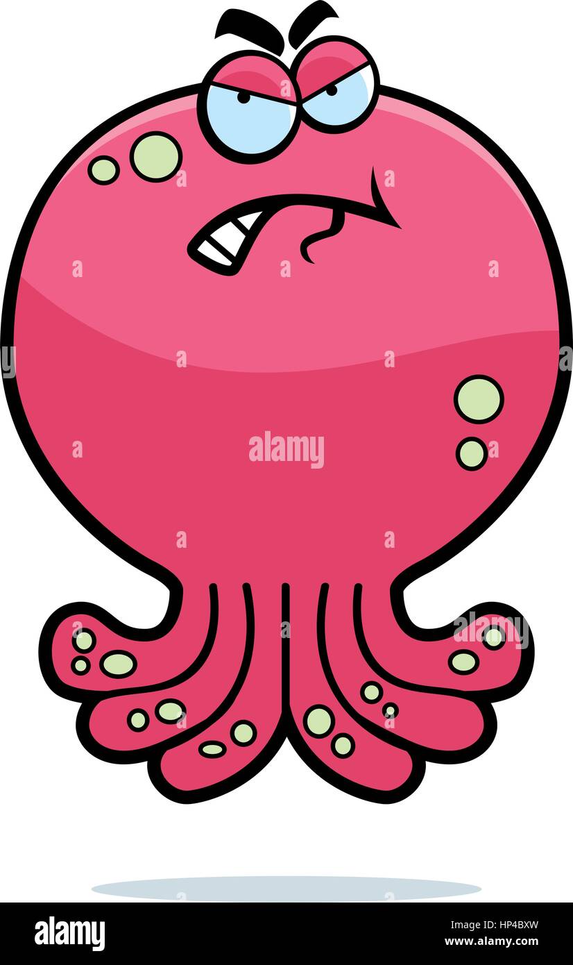 A cartoon octopus with an angry expression Stock Vector Image & Art - Alamy