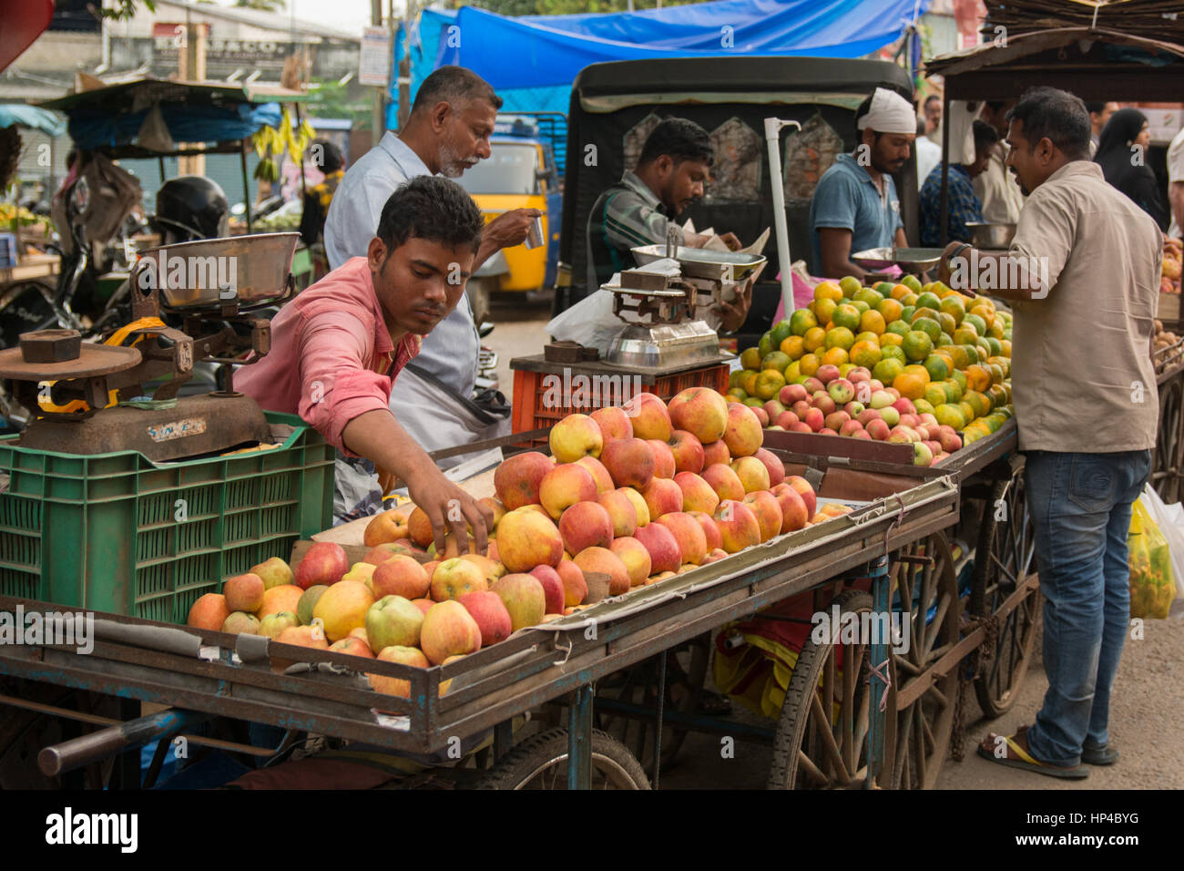 Mumbai, India -December 11, 2016 - Indian trader in his shop on local ...