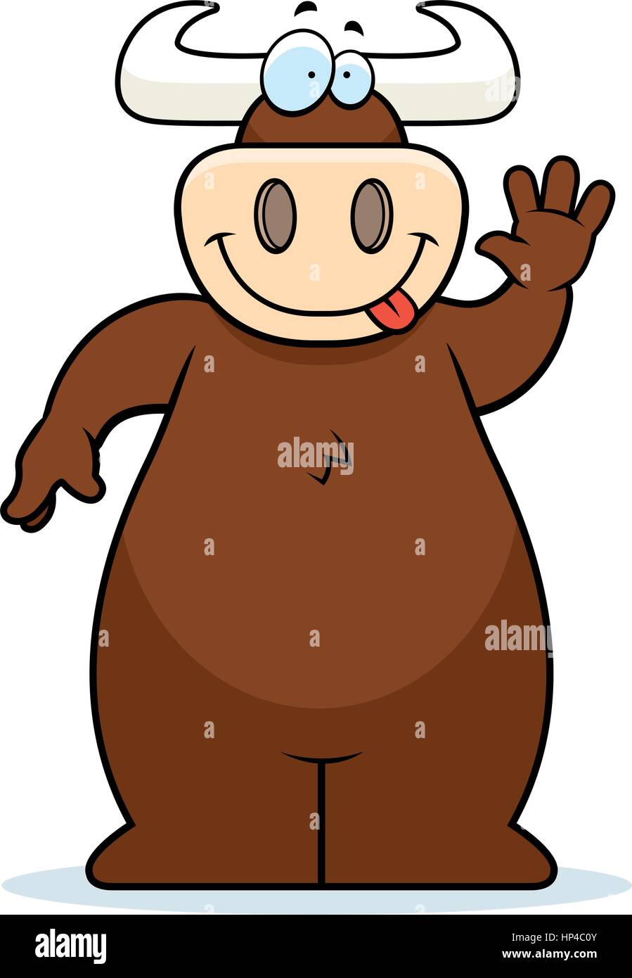A happy cartoon bull waving and smiling Stock Vector Image & Art - Alamy