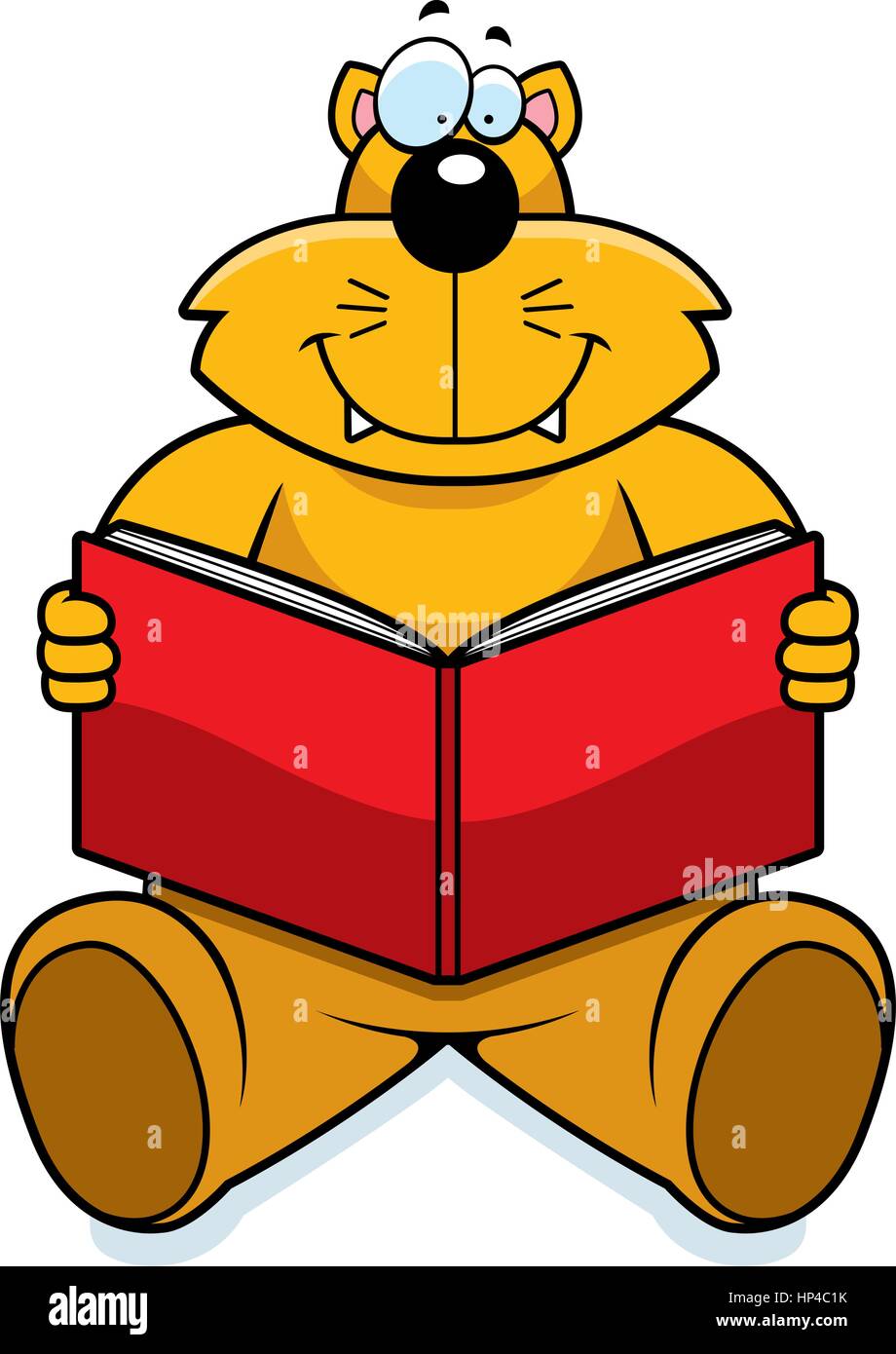 A cartoon cat reading a book and smiling Stock Vector Image & Art - Alamy