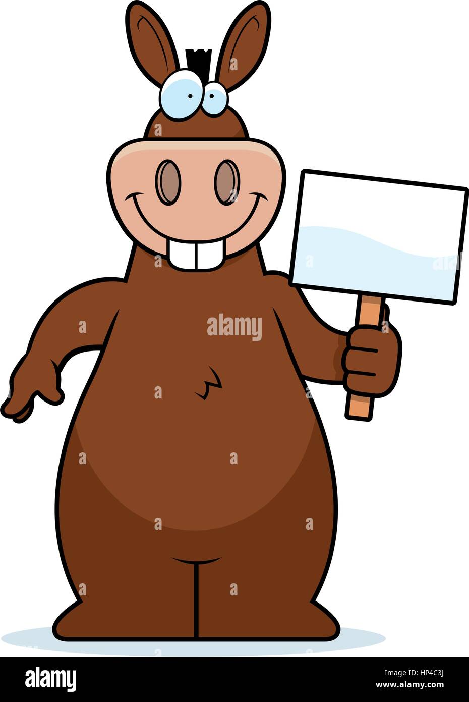 A happy cartoon donkey with a sign Stock Vector Image & Art - Alamy