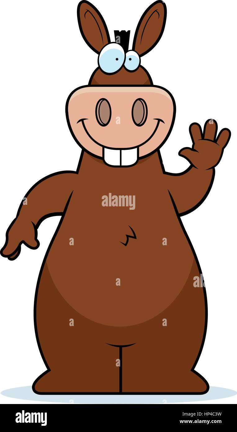A happy cartoon donkey waving and smiling Stock Vector Image & Art - Alamy