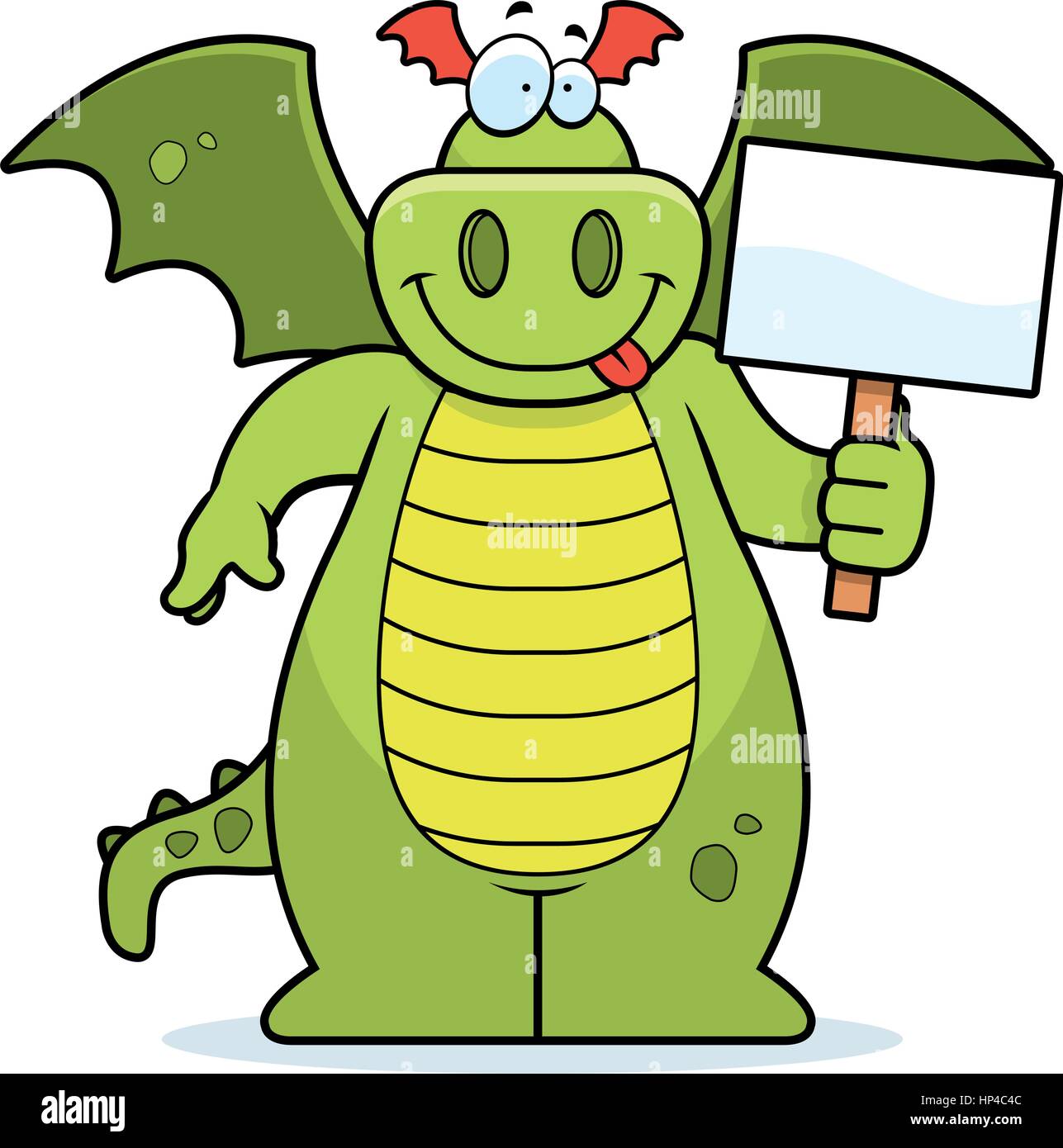 A happy cartoon dragon with a sign Stock Vector Image & Art - Alamy
