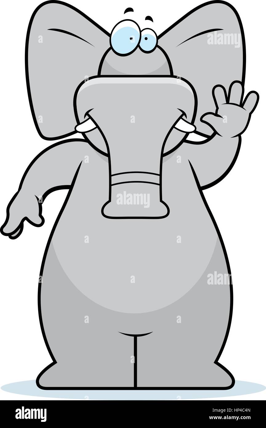 A happy cartoon elephant waving and smiling Stock Vector Image & Art ...