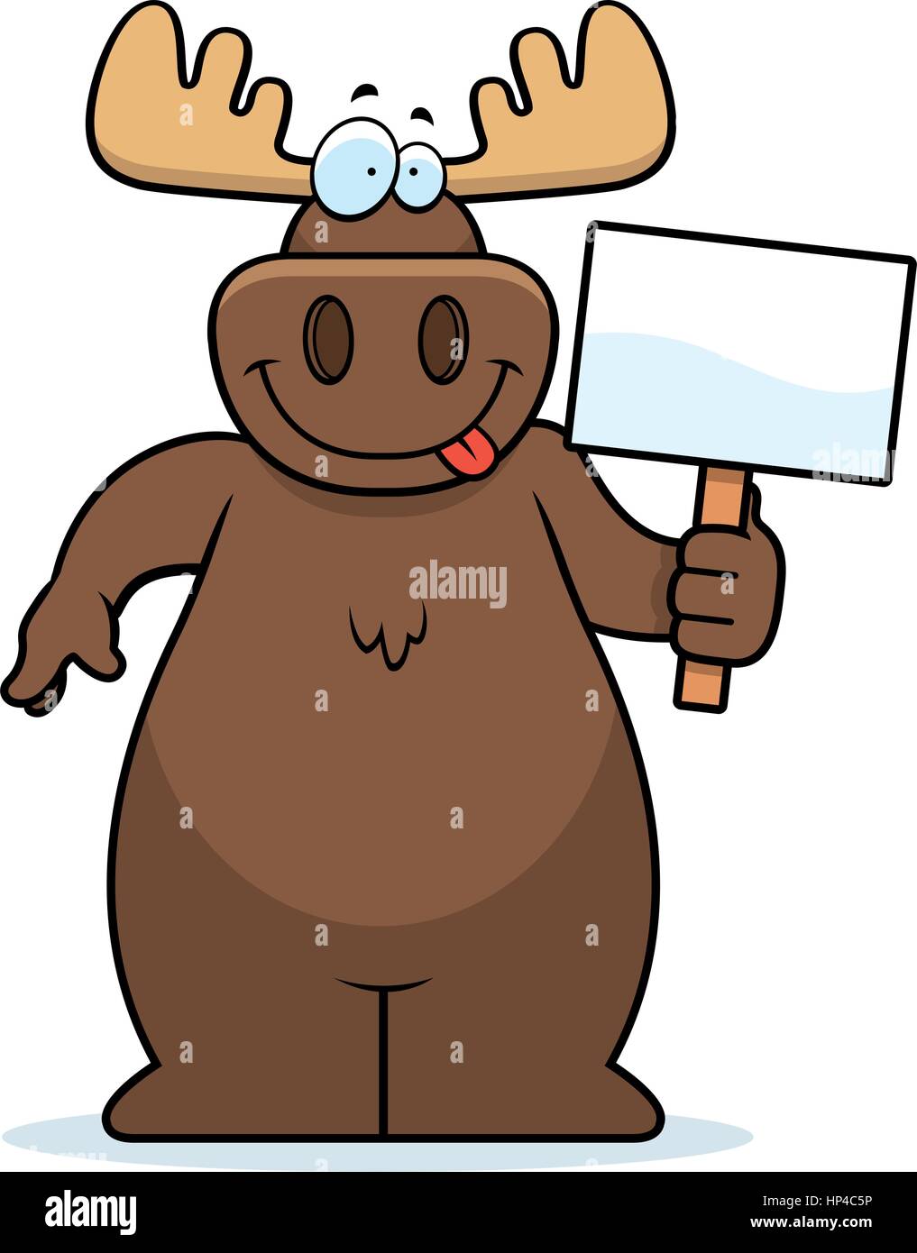 A happy cartoon moose with a sign Stock Vector Image & Art - Alamy
