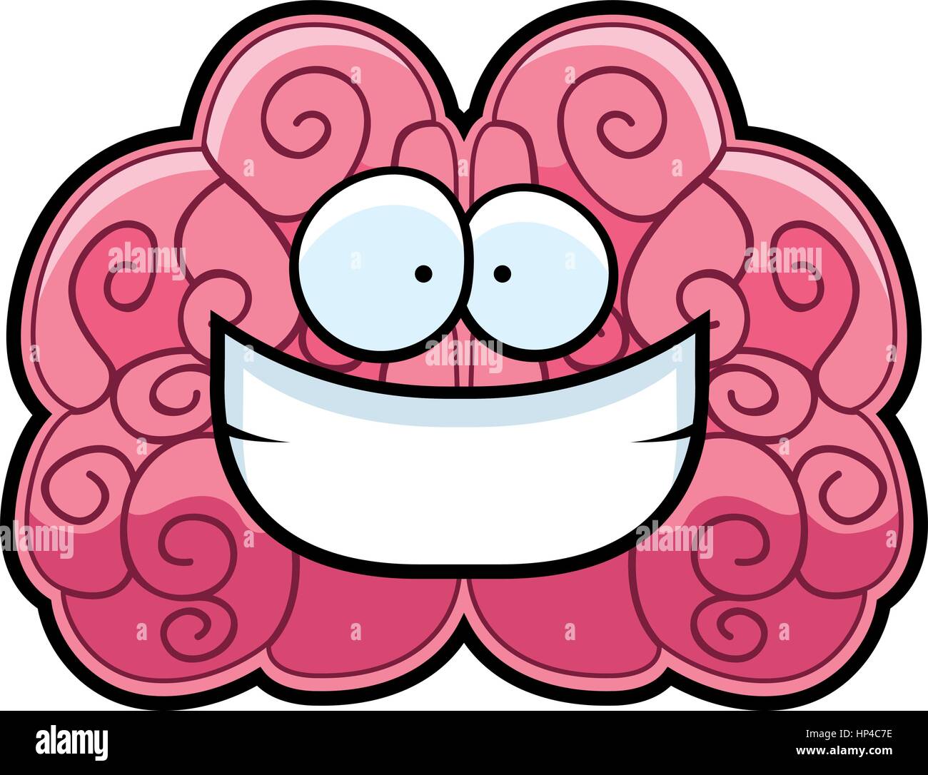 A cartoon pink brain happy and smiling Stock Vector Image & Art - Alamy