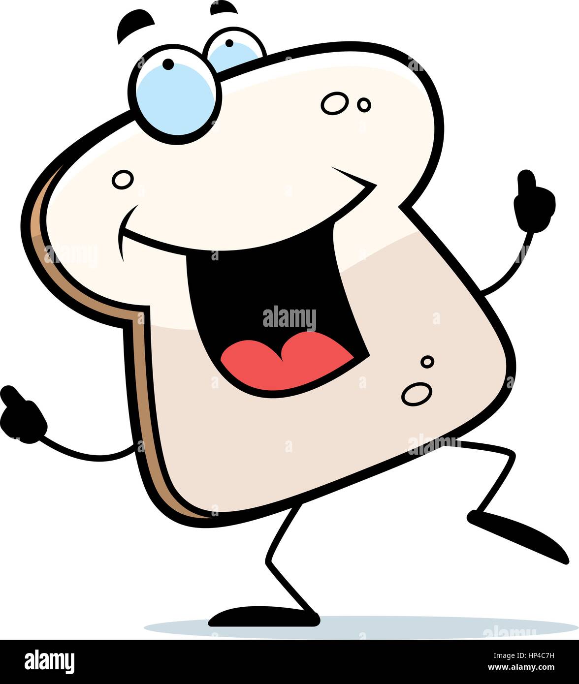 A happy cartoon piece of bread dancing and smiling Stock Vector Image ...