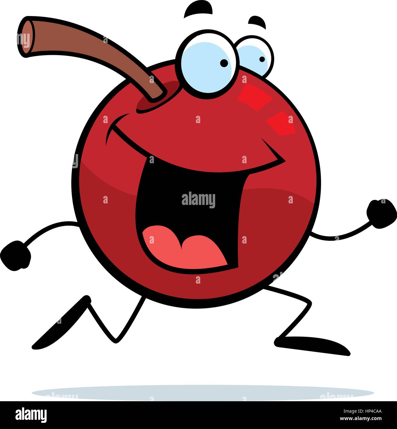 A happy cartoon cherry running and smiling Stock Vector Image & Art - Alamy
