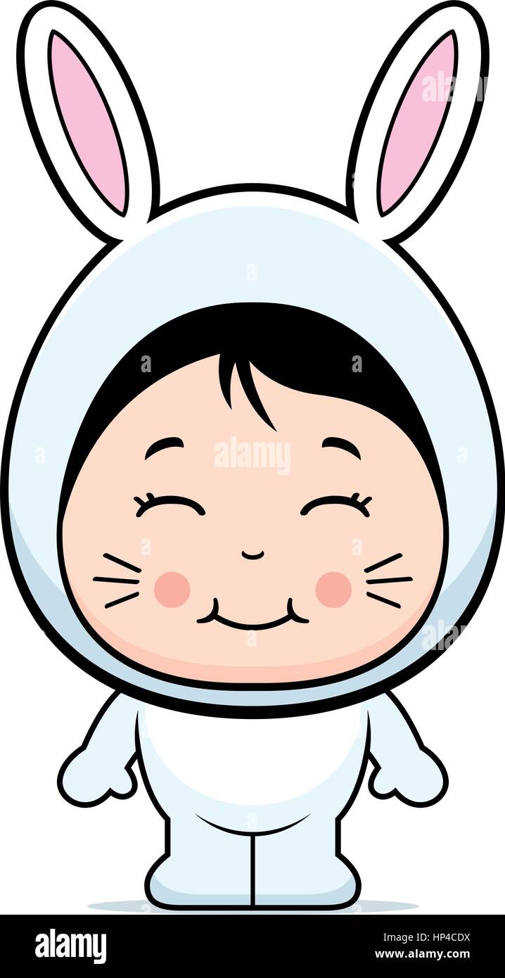A happy cartoon girl in a rabbit costume Stock Vector Image & Art - Alamy