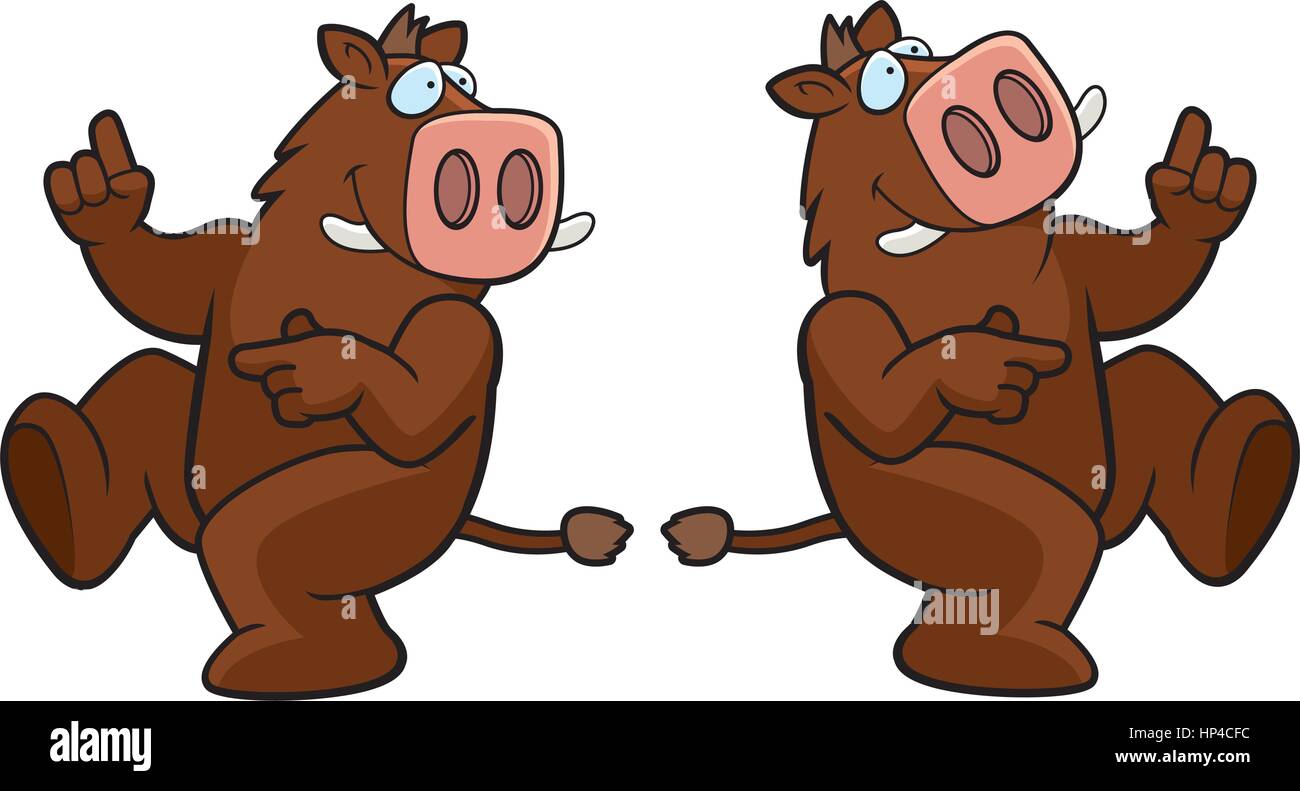 A happy cartoon boar dancing and smiling Stock Vector Image & Art - Alamy