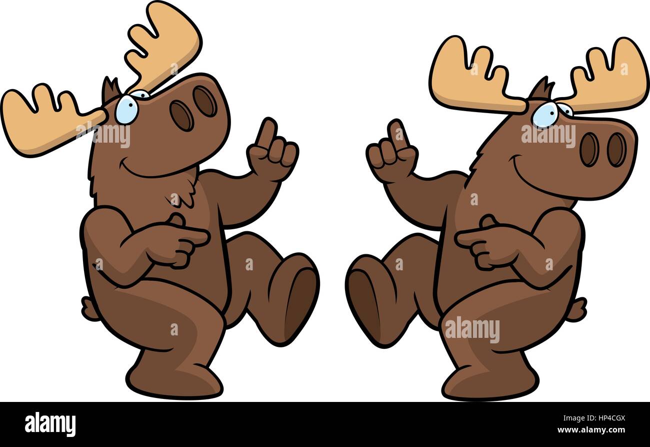 A happy cartoon moose dancing and smiling Stock Vector Image & Art - Alamy