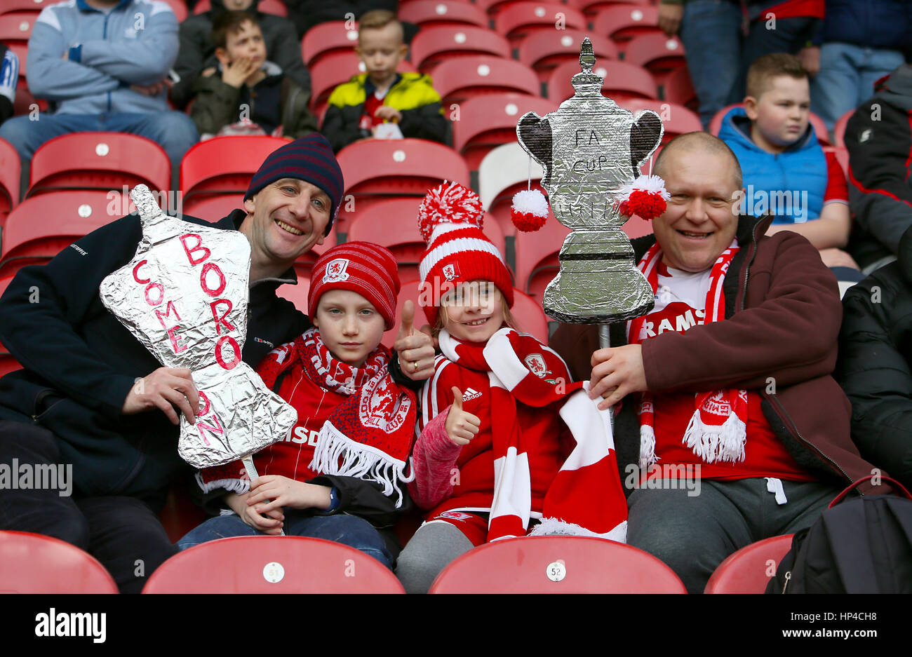 Middlesbrough fans in the stands prior to the Emirates FA Cup, Fifth ...