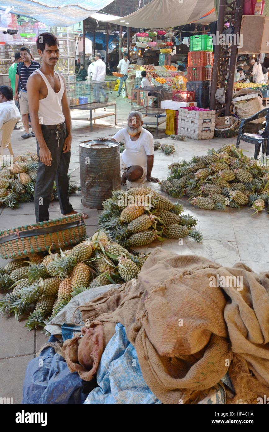 Mumbai, India - October 19, 2015 - Indian trader in his shop on local ...
