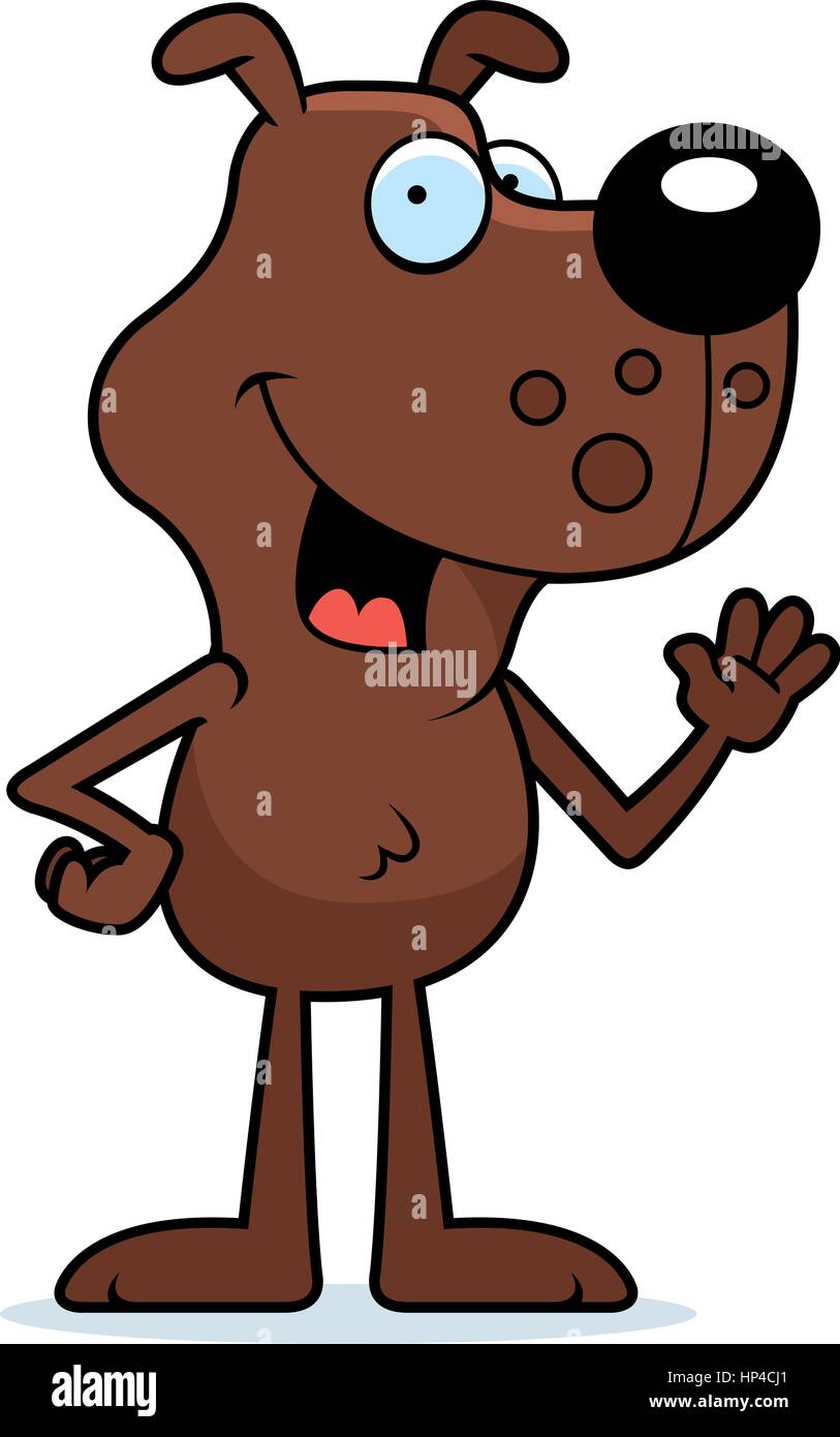A happy cartoon dog waving and smiling Stock Vector Image & Art - Alamy