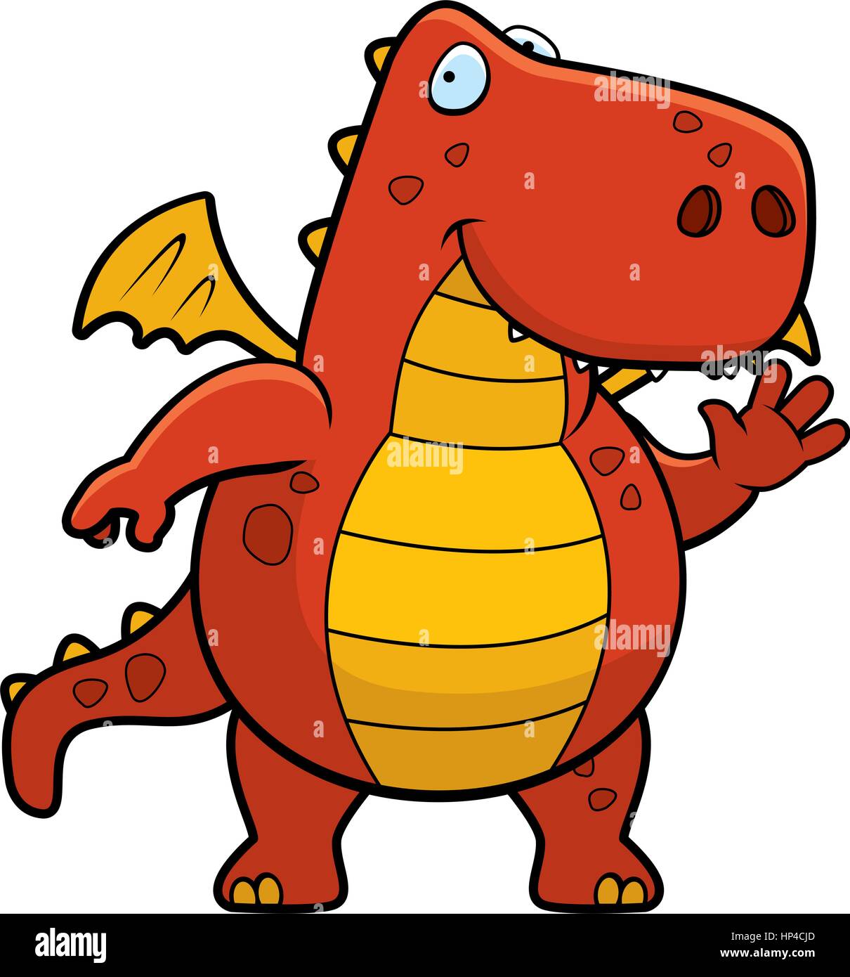 A happy cartoon dragon waving and smiling Stock Vector Image & Art - Alamy