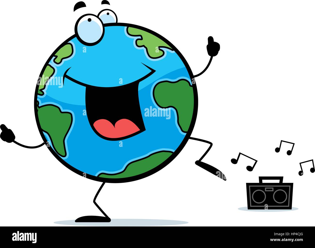 A happy cartoon planet Earth dancing and smiling Stock Vector Image ...