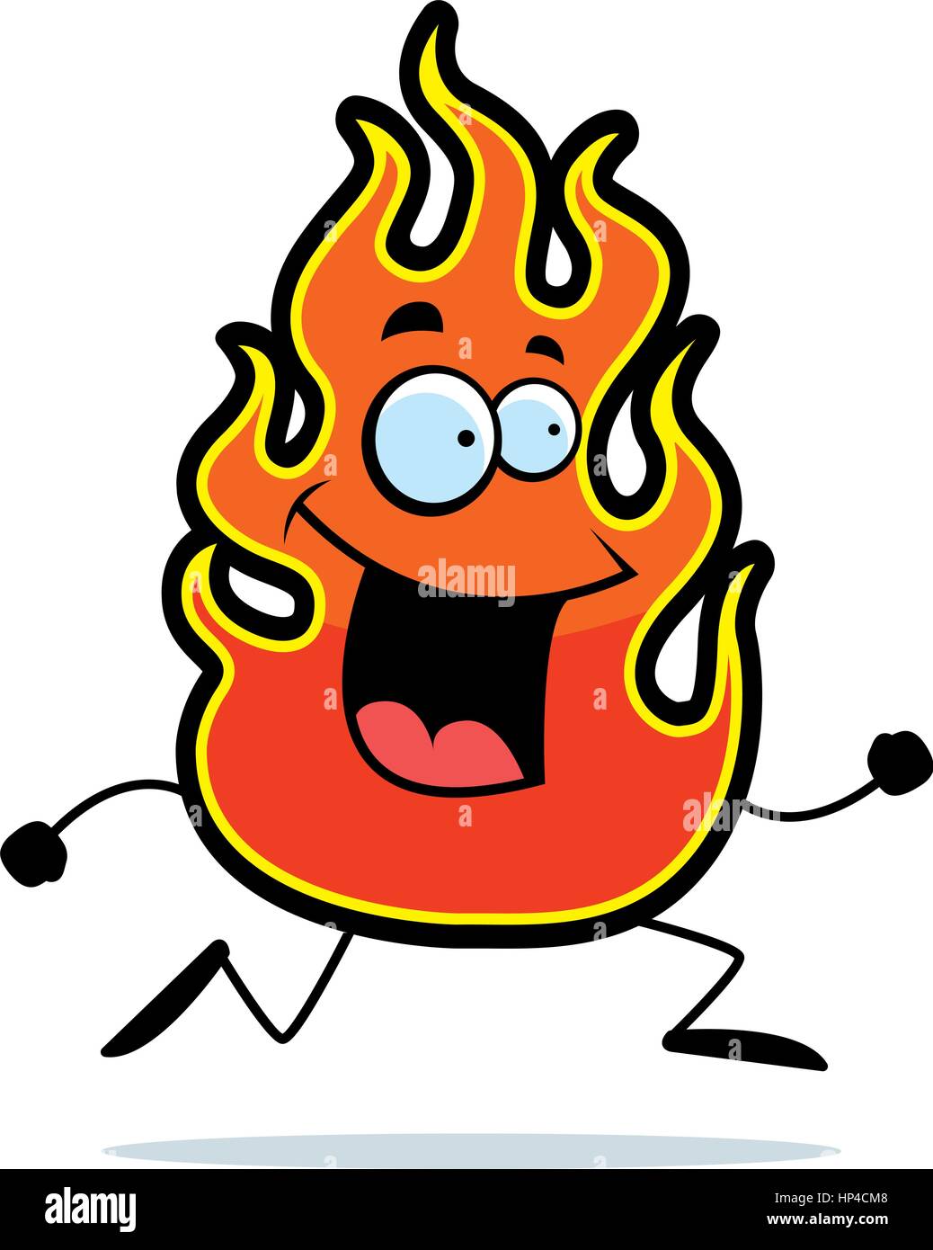 Cartoon red flame smiling happy hi-res stock photography and images - Alamy