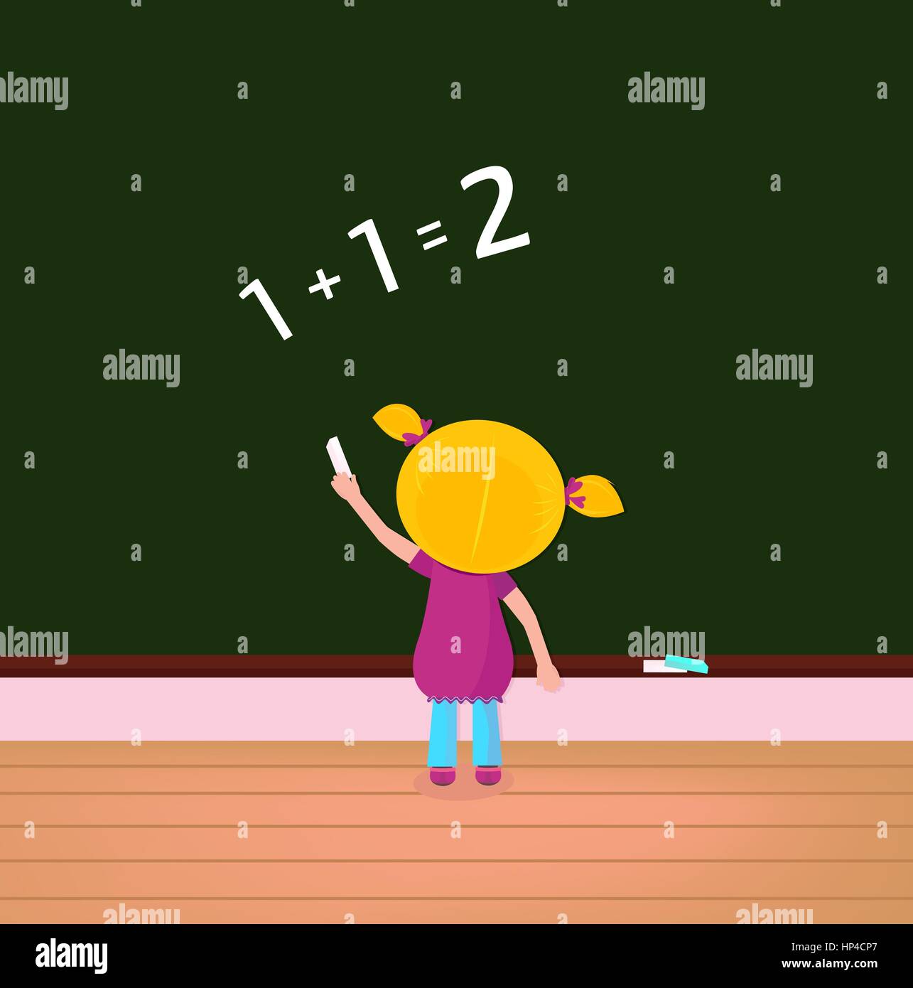 Pupil writing numbers on blackboard hi-res stock photography and images ...