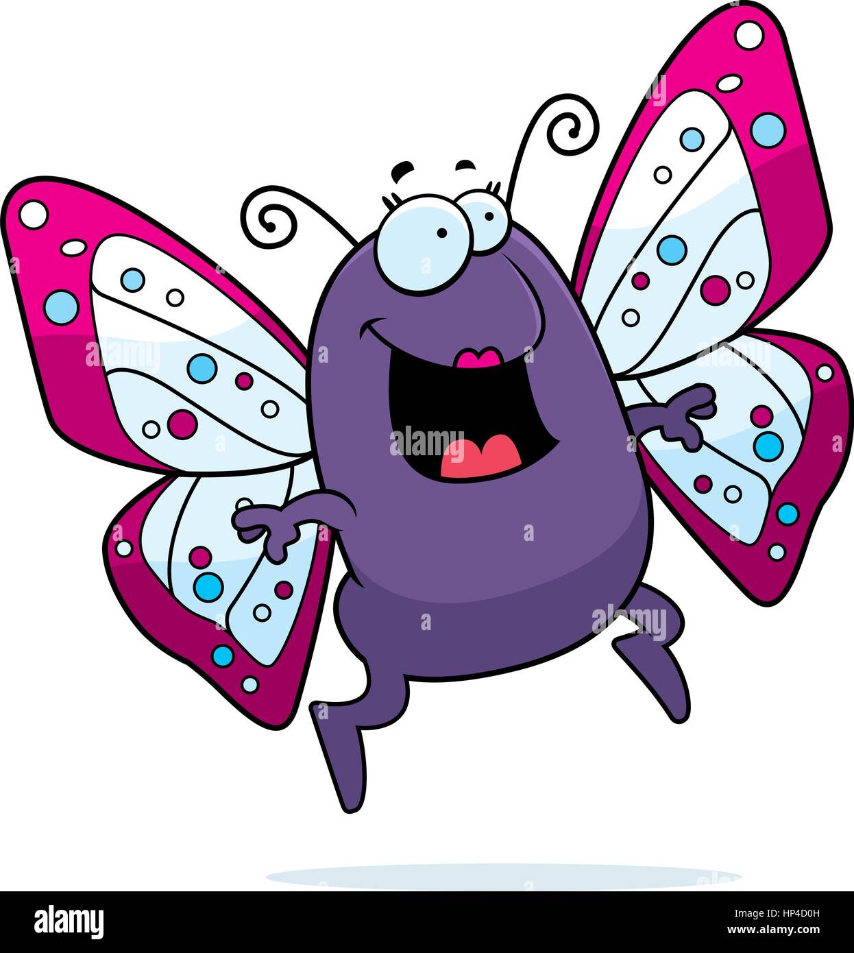 A happy cartoon butterfly jumping and smiling Stock Vector Image & Art ...