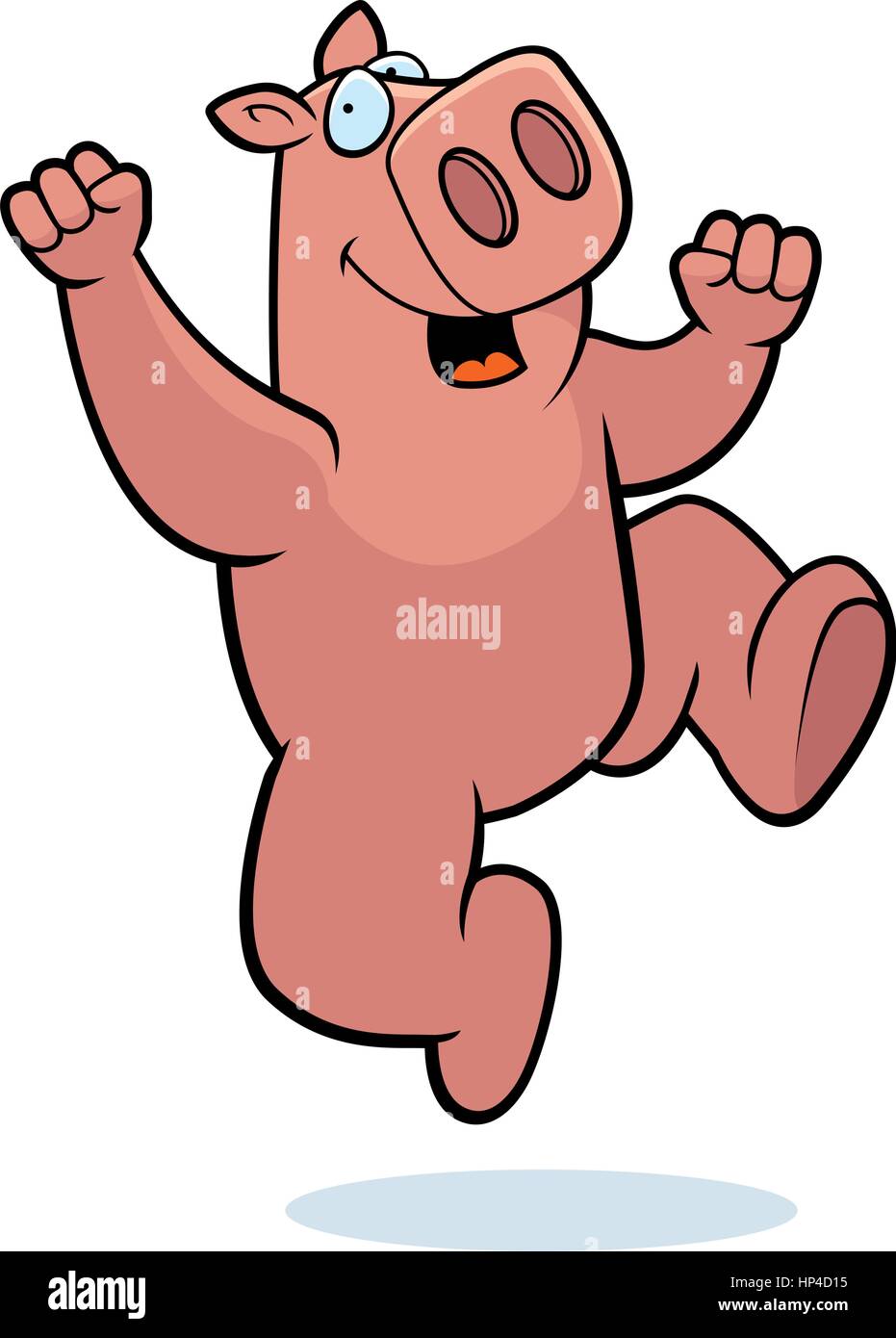 A happy cartoon pig jumping and smiling Stock Vector Image & Art - Alamy