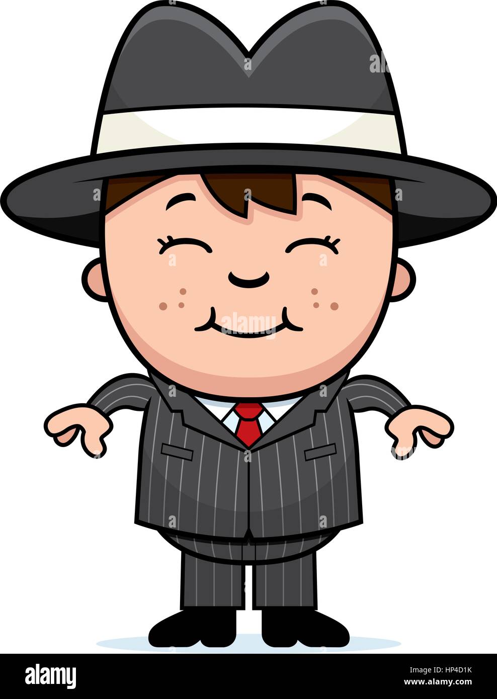 A happy cartoon kid mobster standing and smiling Stock Vector Image ...