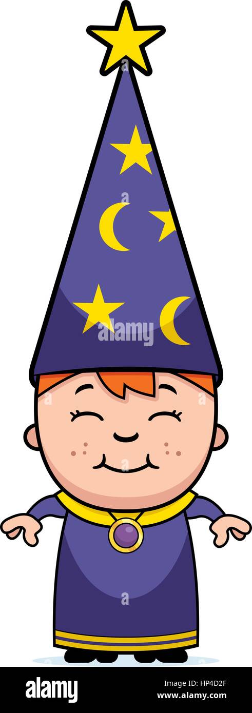 Happy cartoon wizard standing Stock Vector Images - Alamy