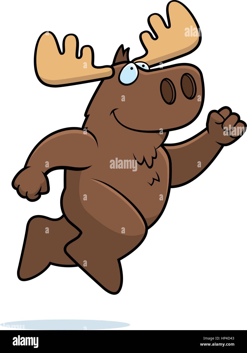 A happy cartoon moose jumping and smiling Stock Vector Image & Art - Alamy