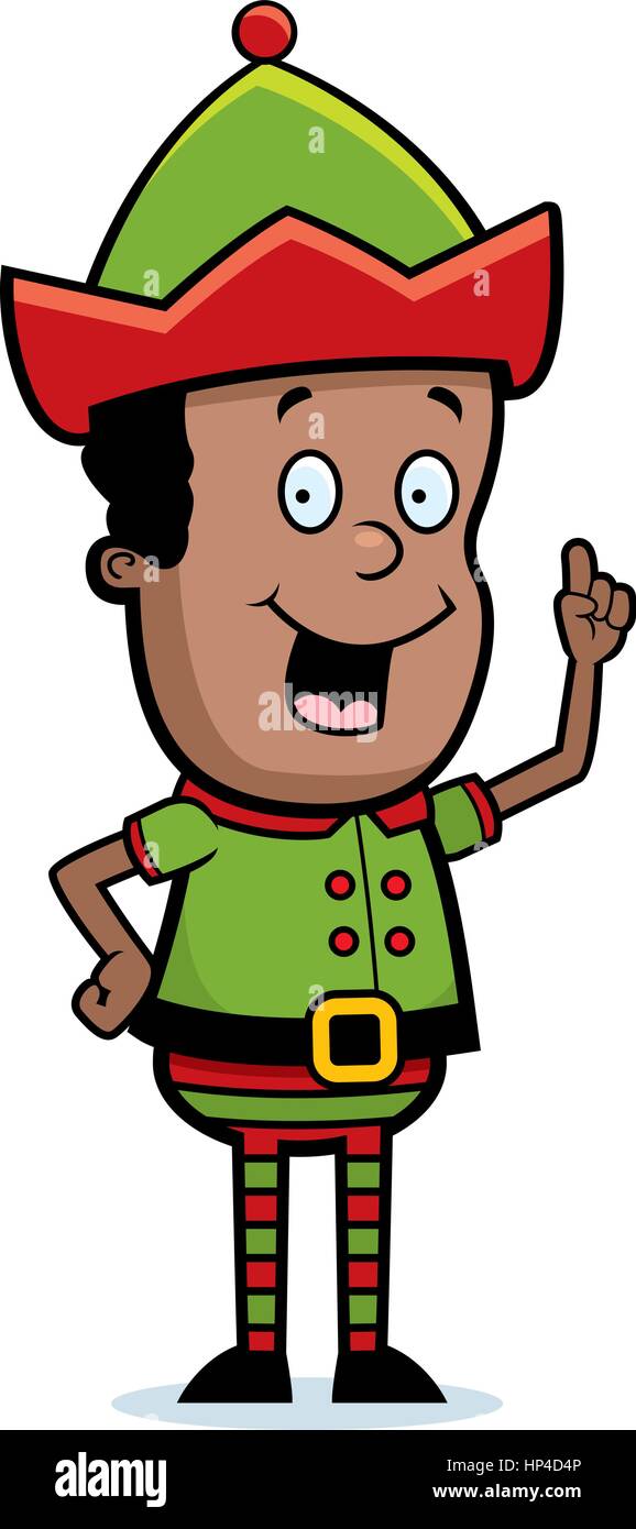 A happy cartoon Christmas elf with an idea Stock Vector Image & Art - Alamy