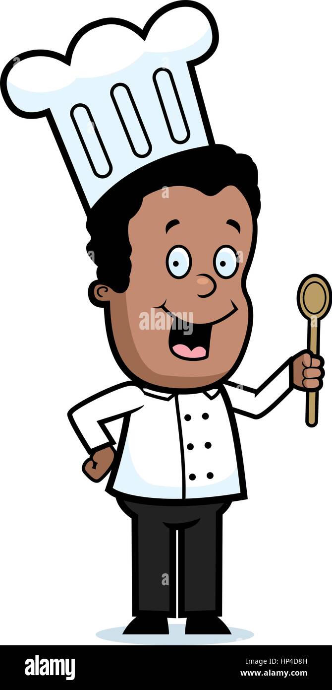 A happy cartoon kid chef standing and smiling Stock Vector Image & Art ...