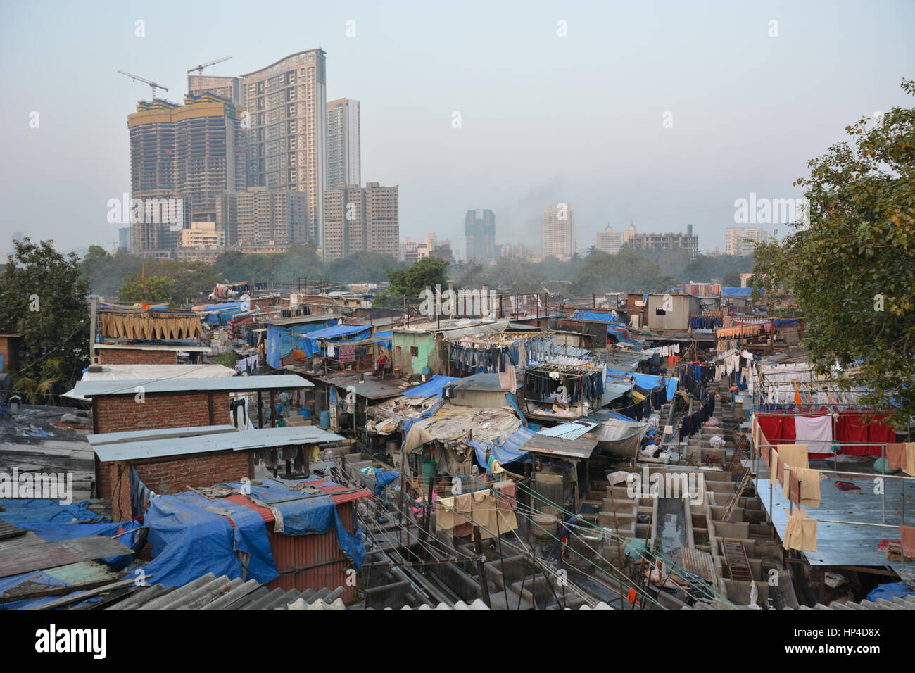 Mumbai, India - October 19, 2015 - Muslim washing spot Dhobi Ghat in ...