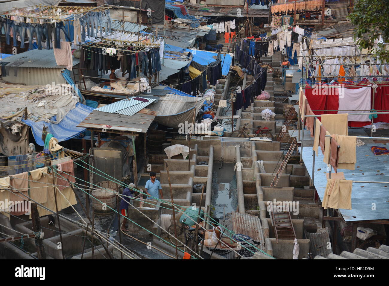 Mumbai, India - October 19, 2015 - Muslim washing spot Dhobi Ghat in ...