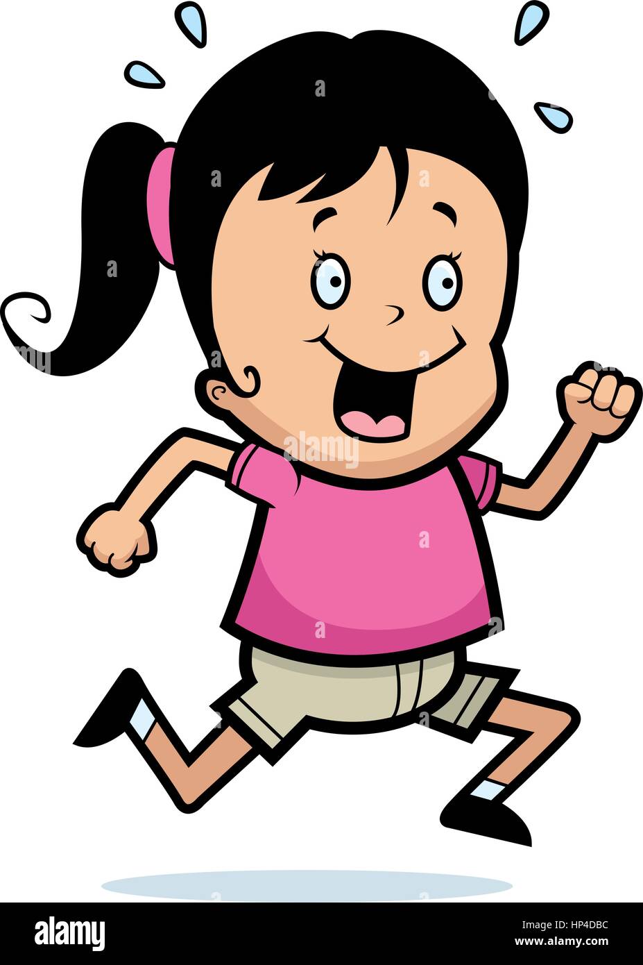 A happy cartoon girl running and smiling Stock Vector Image & Art - Alamy