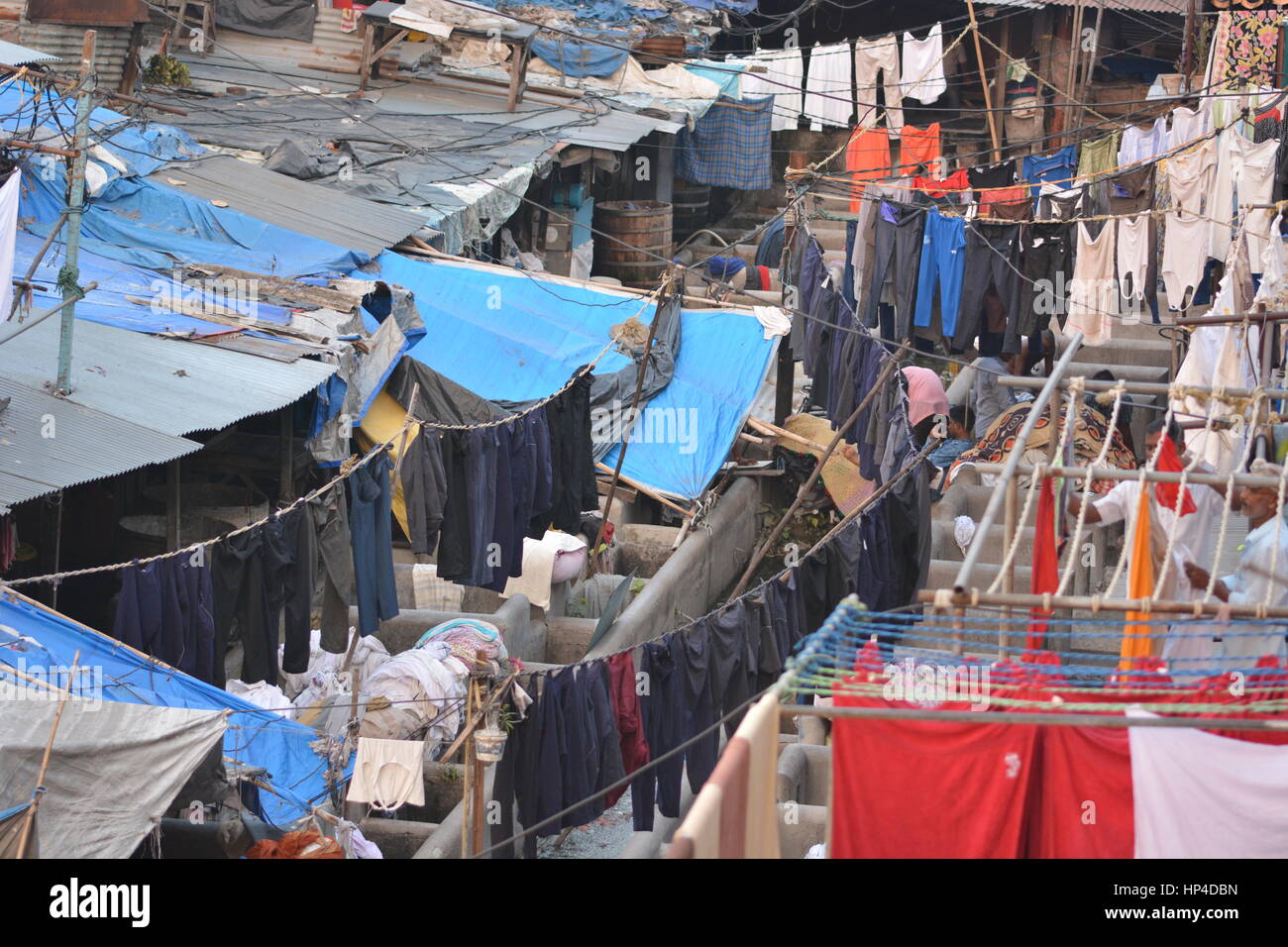 Mumbai, India - October 19, 2015 - Muslim washing spot Dhobi Ghat in ...