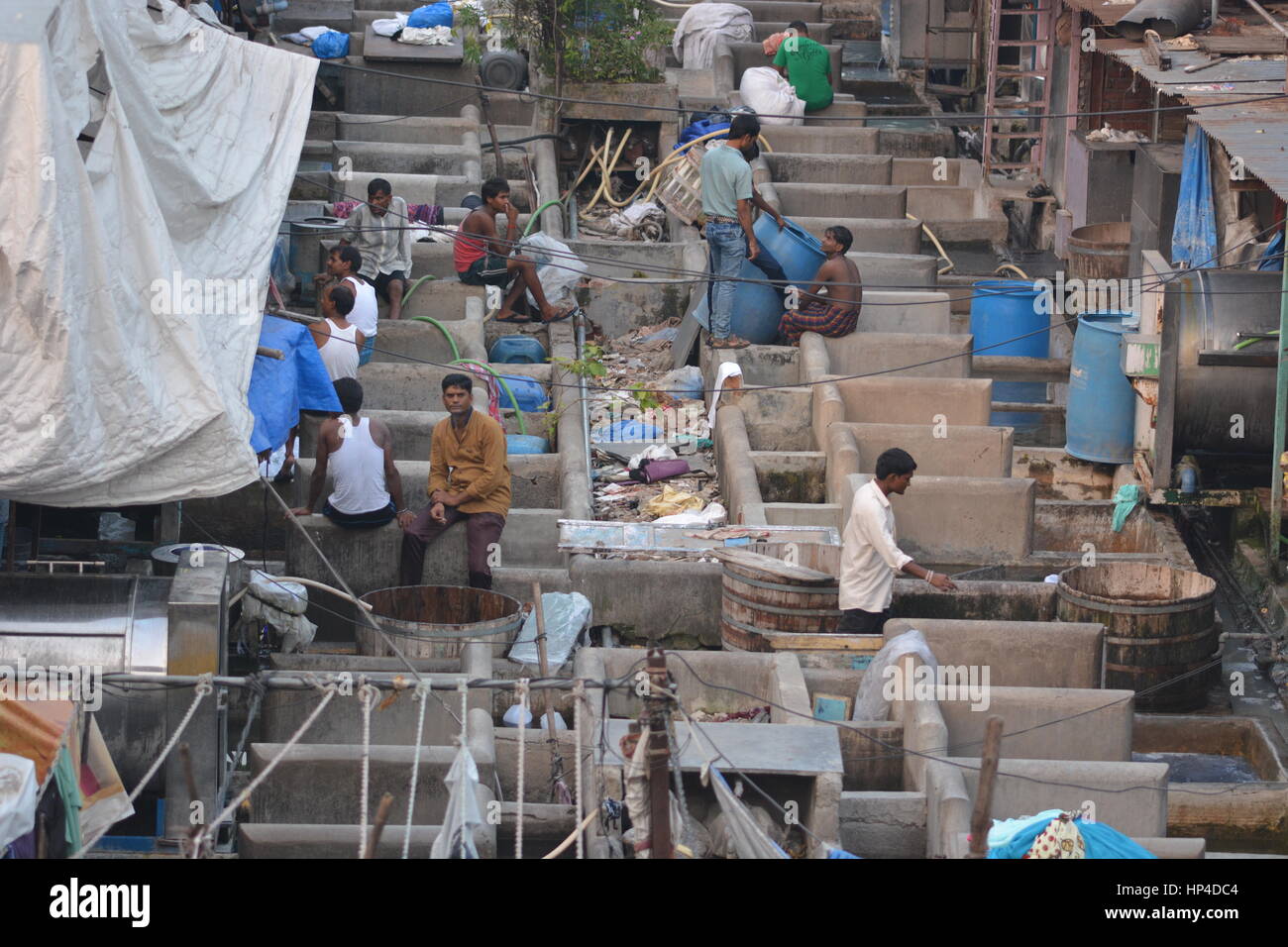 Mumbai, India - October 19, 2015 - Muslim washing spot Dhobi Ghat in ...