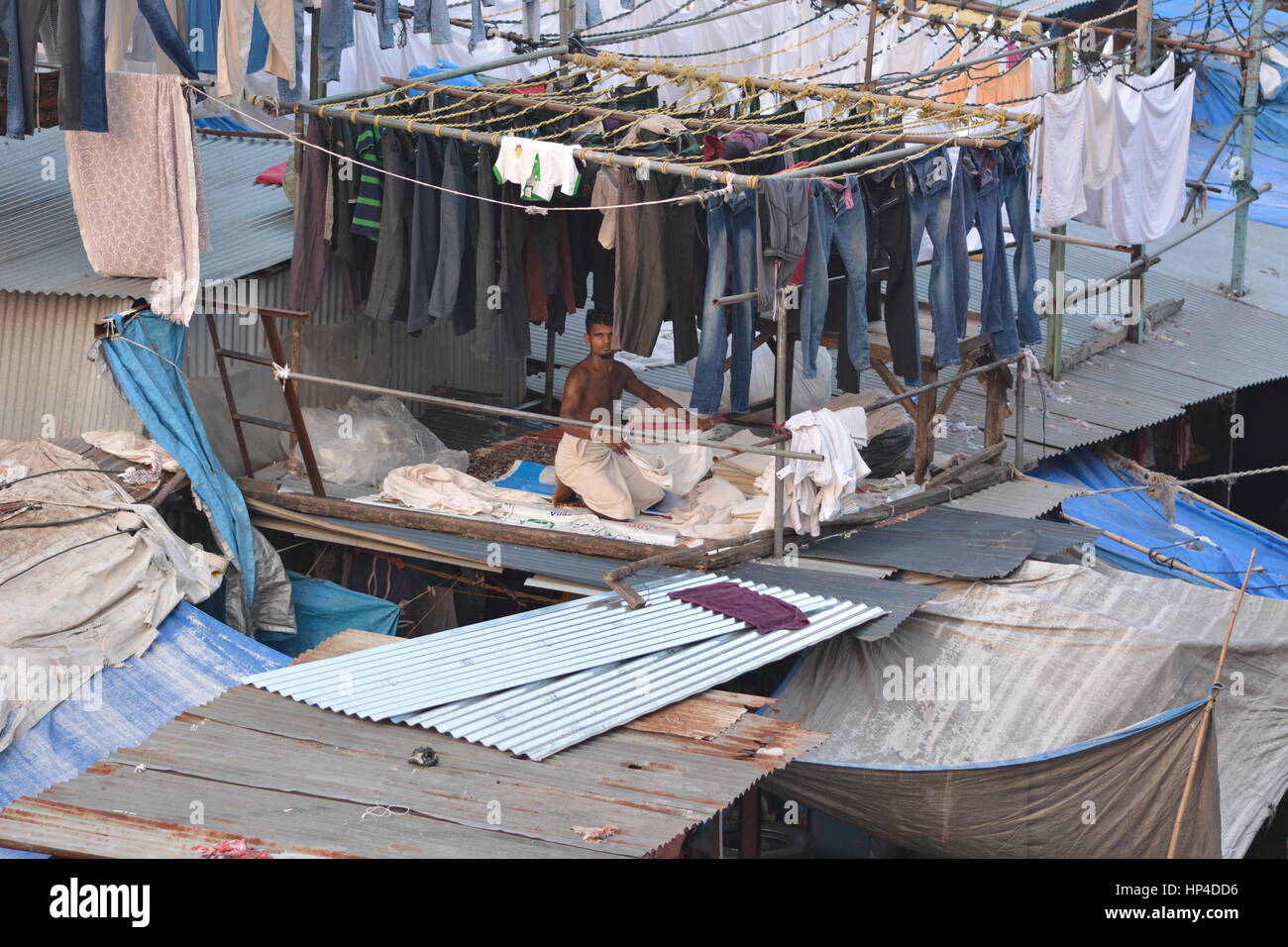 Mumbai, India - October 19, 2015 - Muslim washing spot Dhobi Ghat in ...