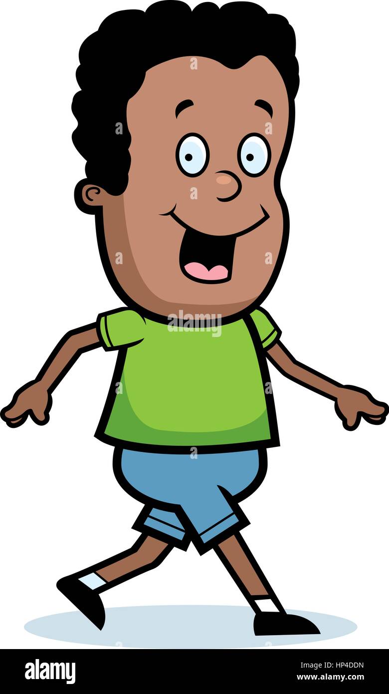 A happy cartoon boy walking and smiling Stock Vector Image & Art - Alamy
