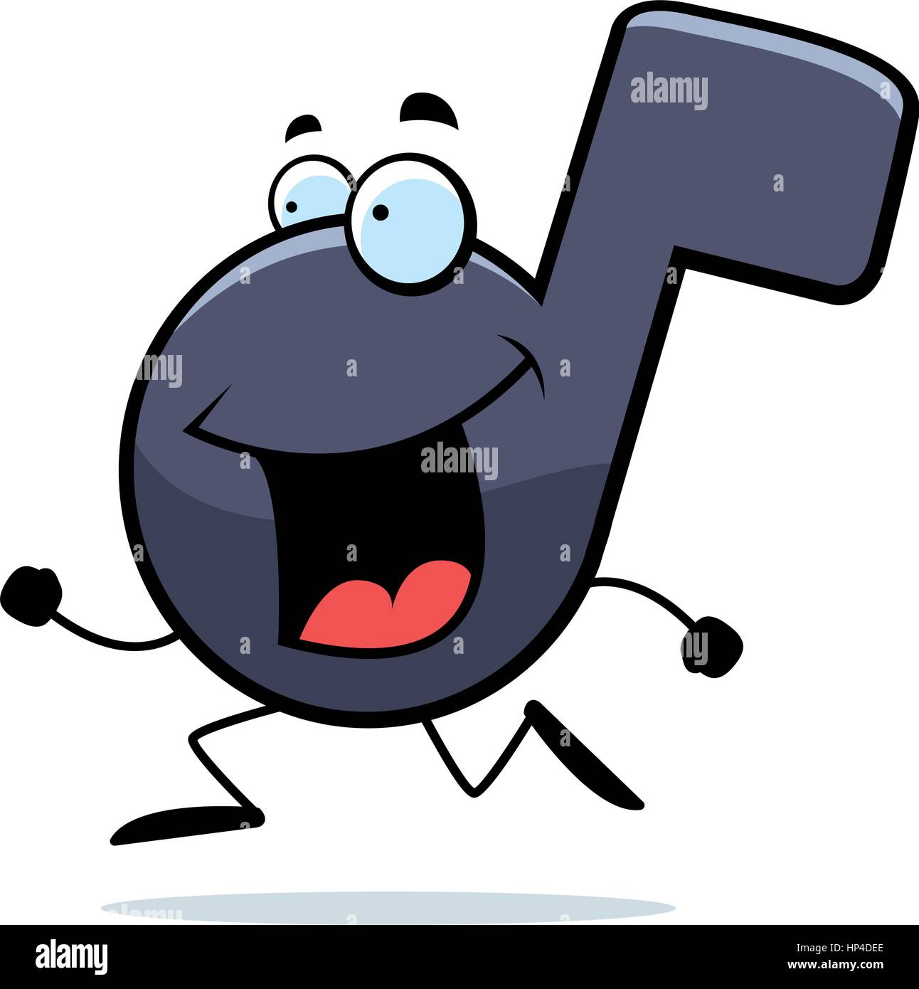 A happy cartoon musical note running and smiling Stock Vector Image ...