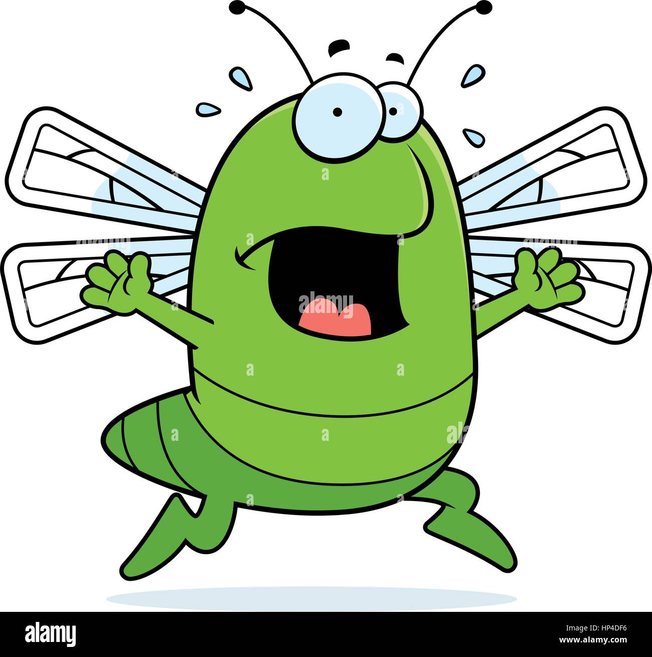 A cartoon dragonfly running in a panic Stock Vector Image & Art - Alamy