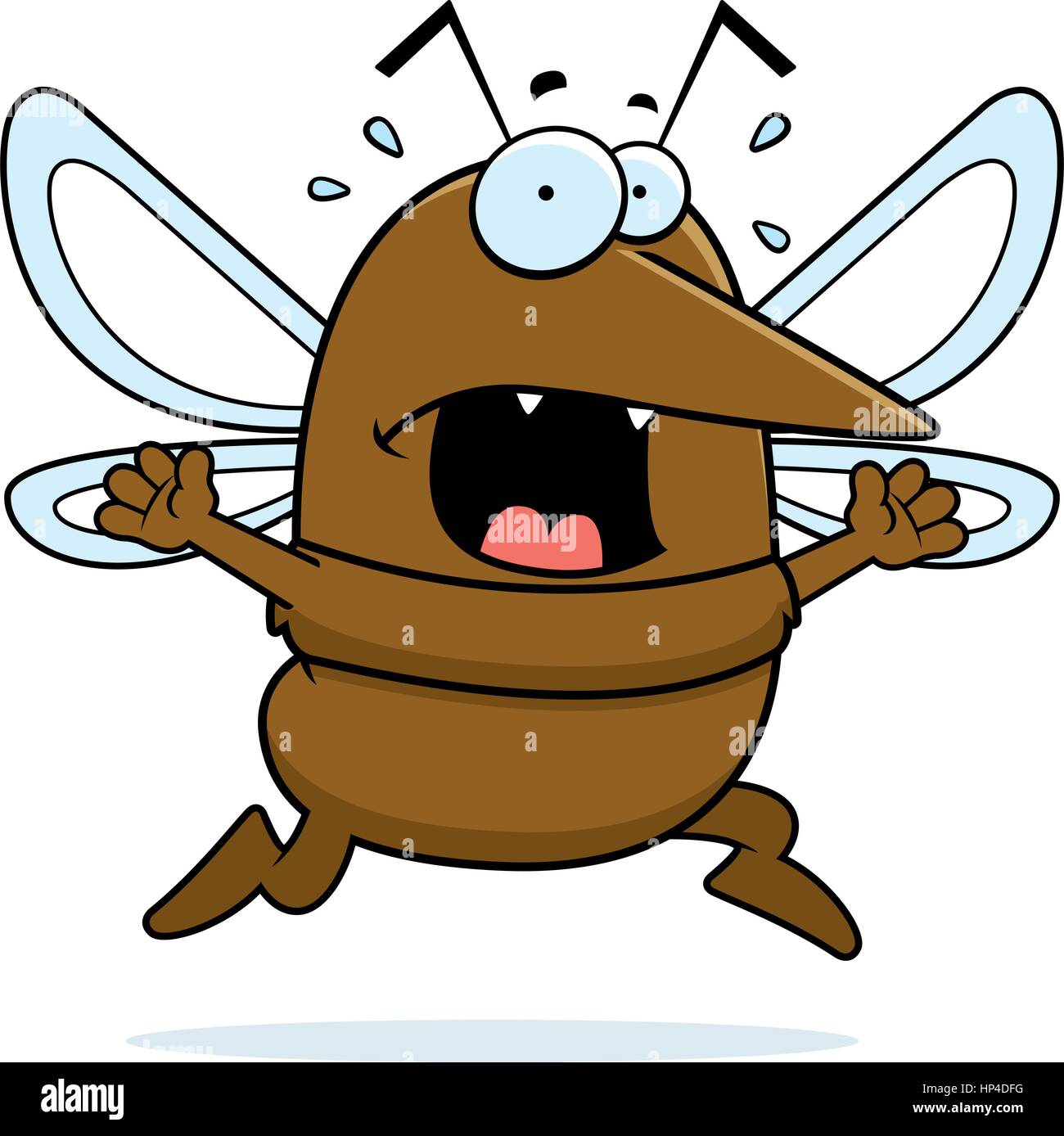 Cartoon mosquito running in panic Stock Vector Images - Alamy