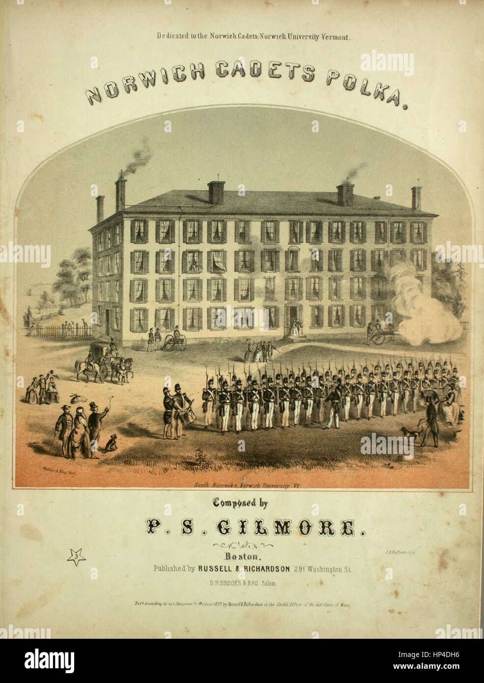 Sheet music cover image of the song 'Norwich Cadets Polka', with ...