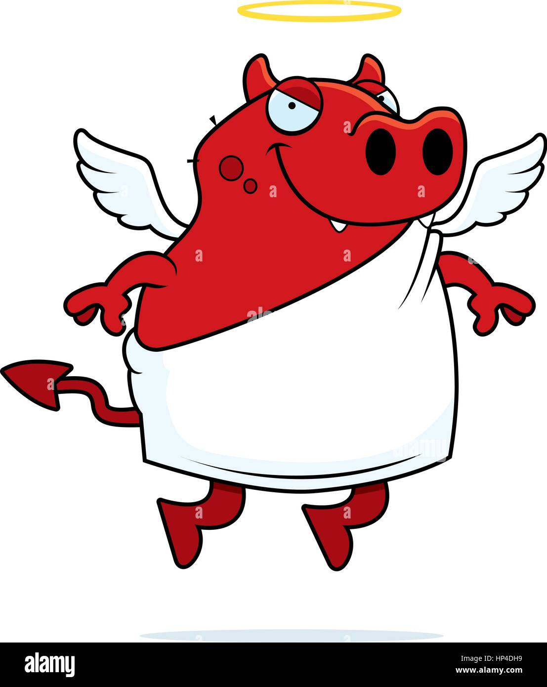 A cartoon devil angel with wings and a halo Stock Vector Image & Art ...