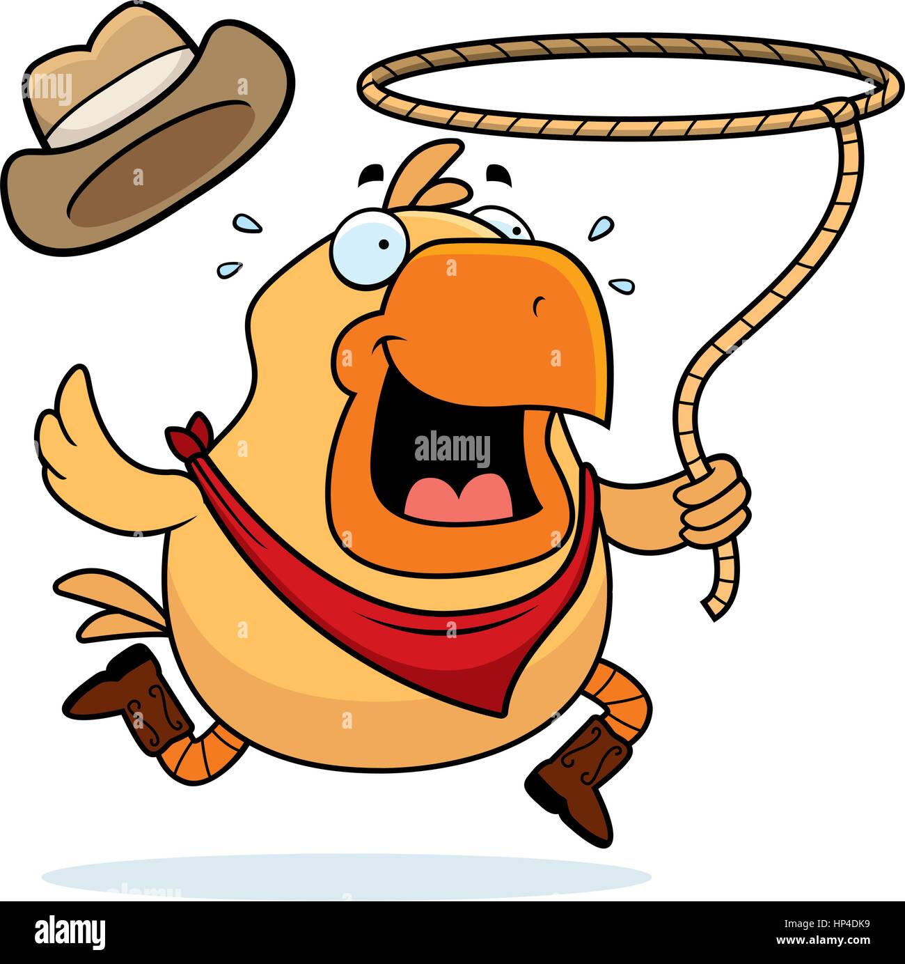 A happy cartoon rodeo chicken with a lasso Stock Vector Image & Art - Alamy