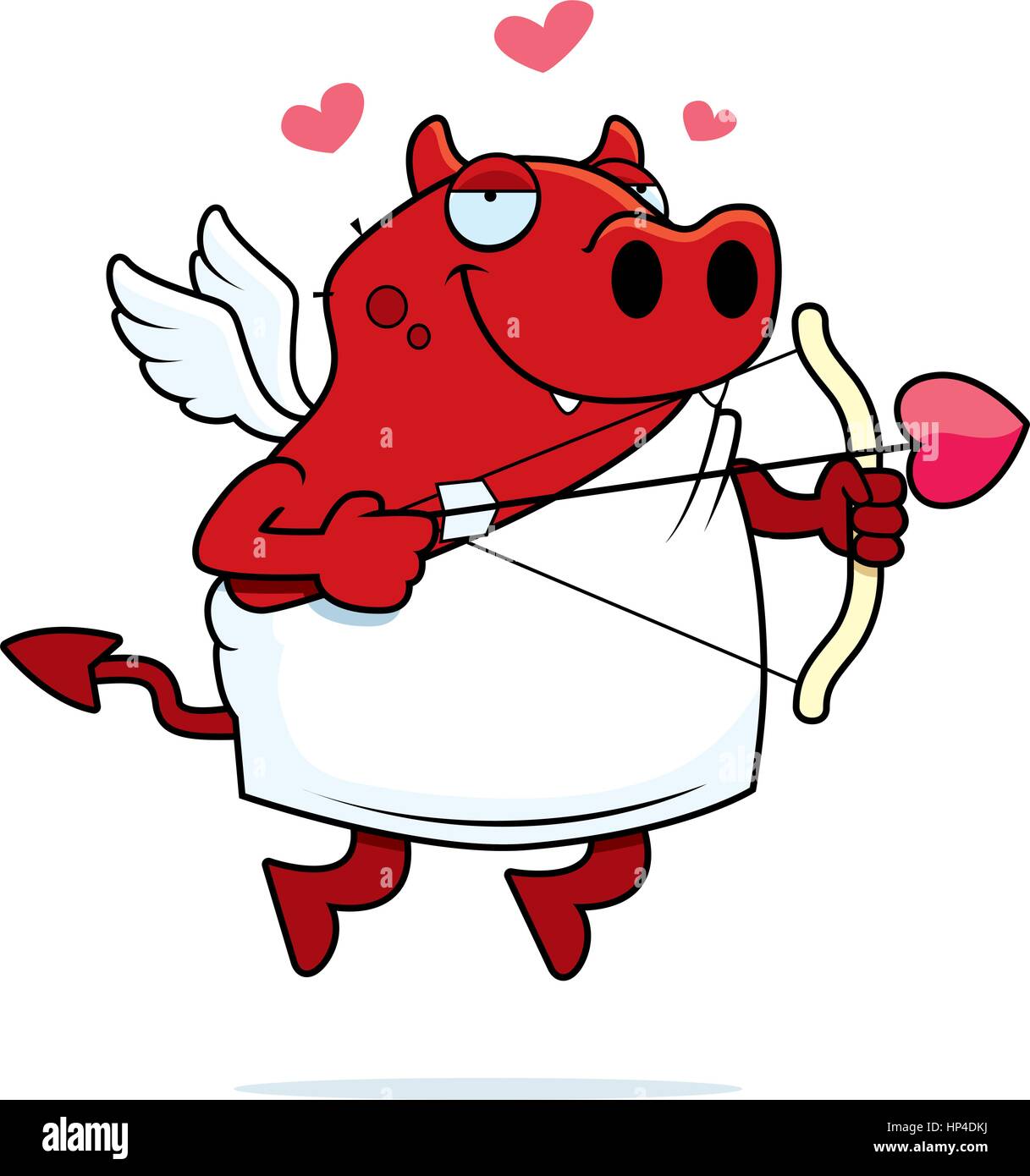A happy cartoon cupid devil with a bow and arrow Stock Vector Image ...