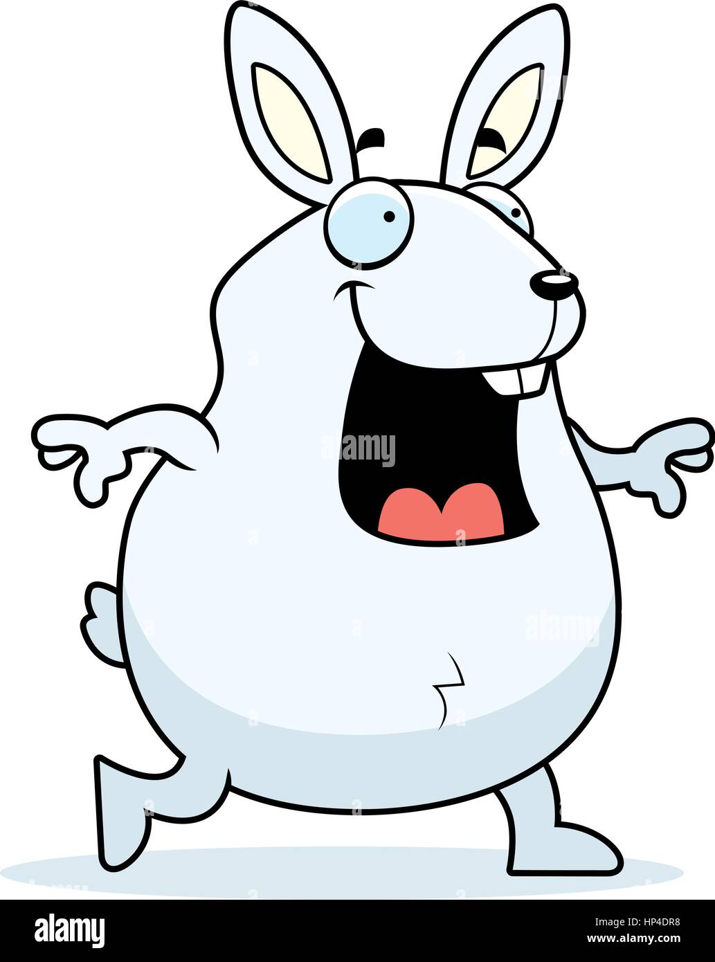 A happy cartoon rabbit walking and smiling Stock Vector Image & Art - Alamy